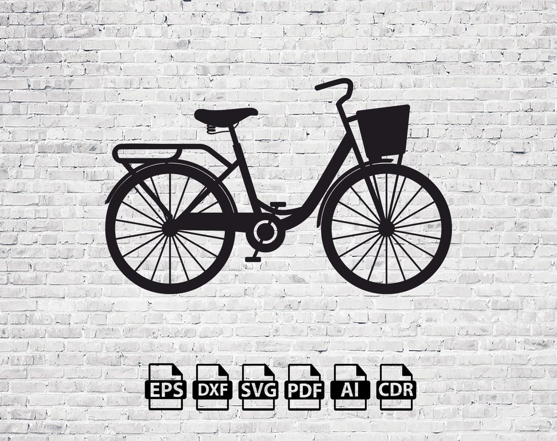 Bike Bicycle Laser Cut Svg Dxf Files Wall Sticker Engraving Decal ...