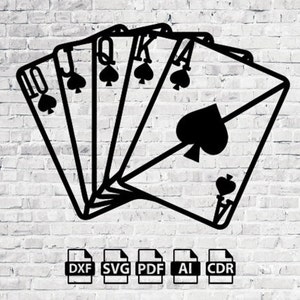 Card Deck of Cards Laser Cut Svg Dxf Files Wall Sticker Engraving Decal ...
