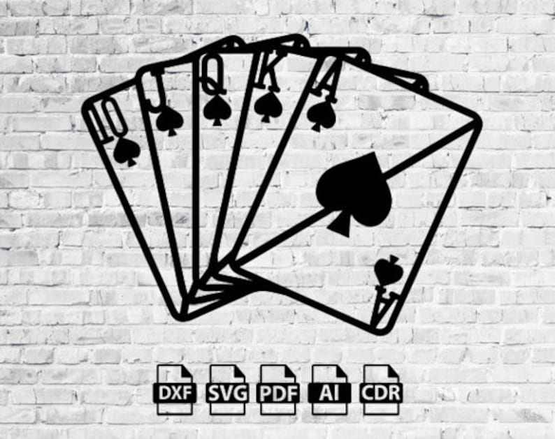 Card Deck of Cards Laser Cut Svg Dxf Files Wall Sticker - Etsy
