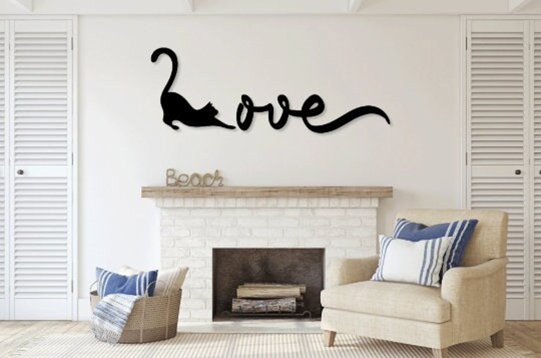 Cat Kitten Love Laser Cut Svg Dxf Files Wall Sticker Engraving Decal ...