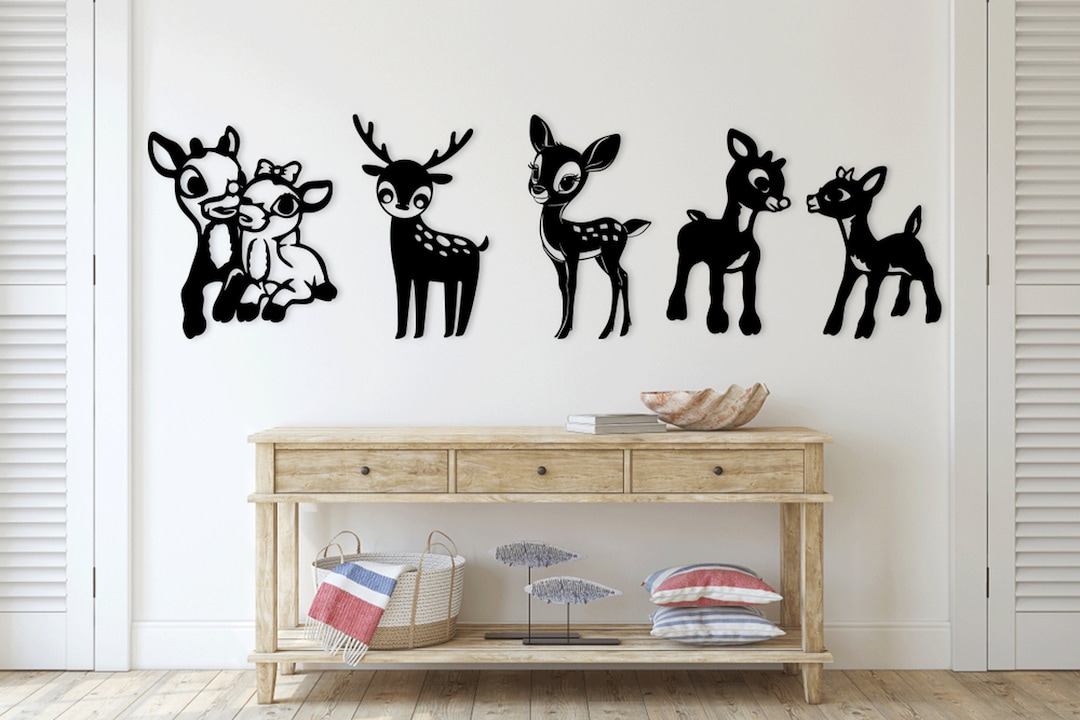 Baby Deer Laser Cut Svg Dxf Files Wall Sticker Engraving Decal ...