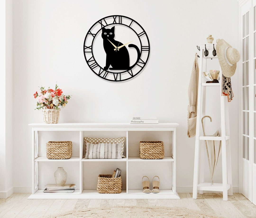 Cat Clock & Watch Laser Cut SVG DXF Files - Wall Art, Engraving ...