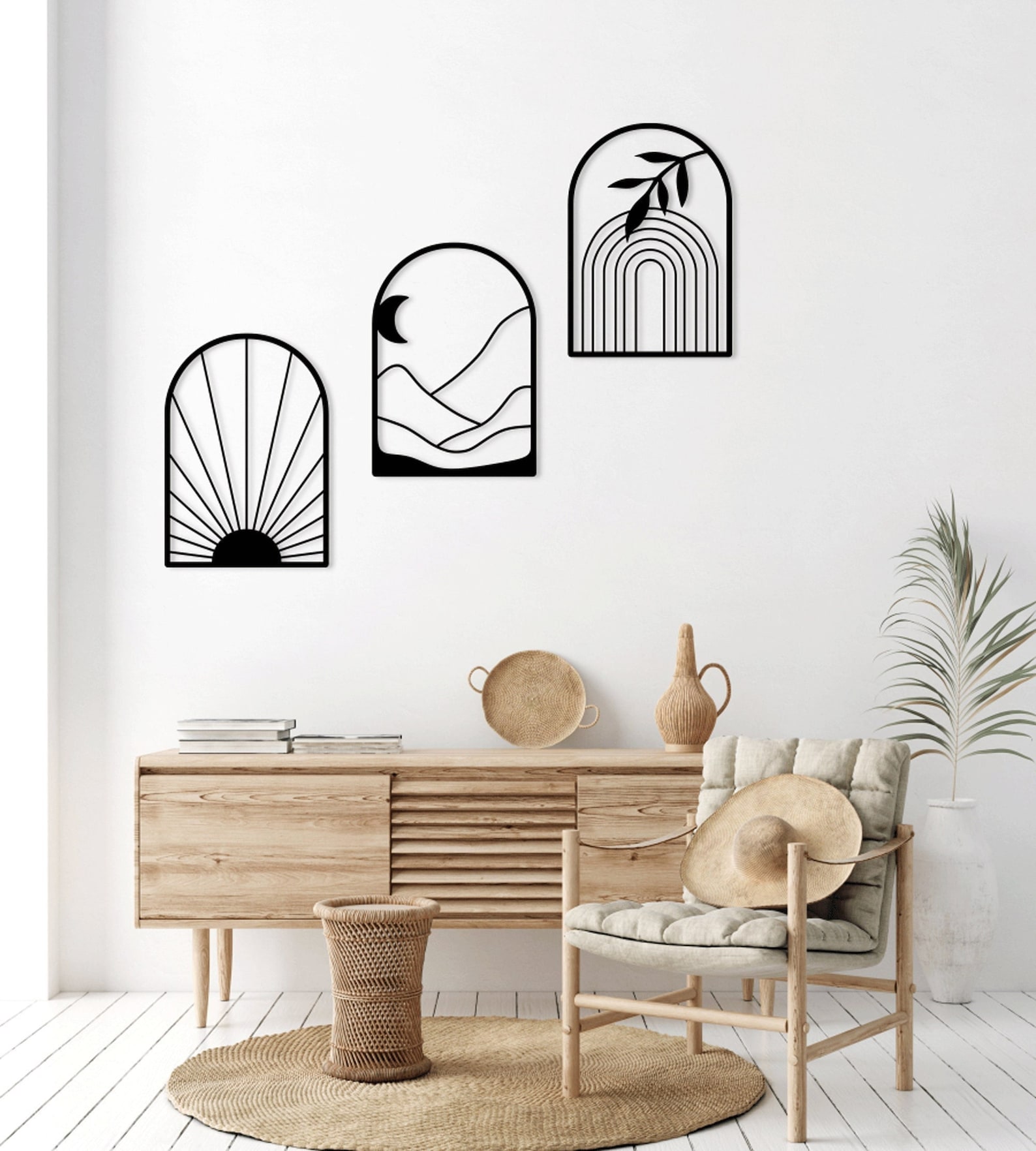 Sunset Sun Mountain Laser Cut Svg Dxf Files Wall Sticker Engraving ...