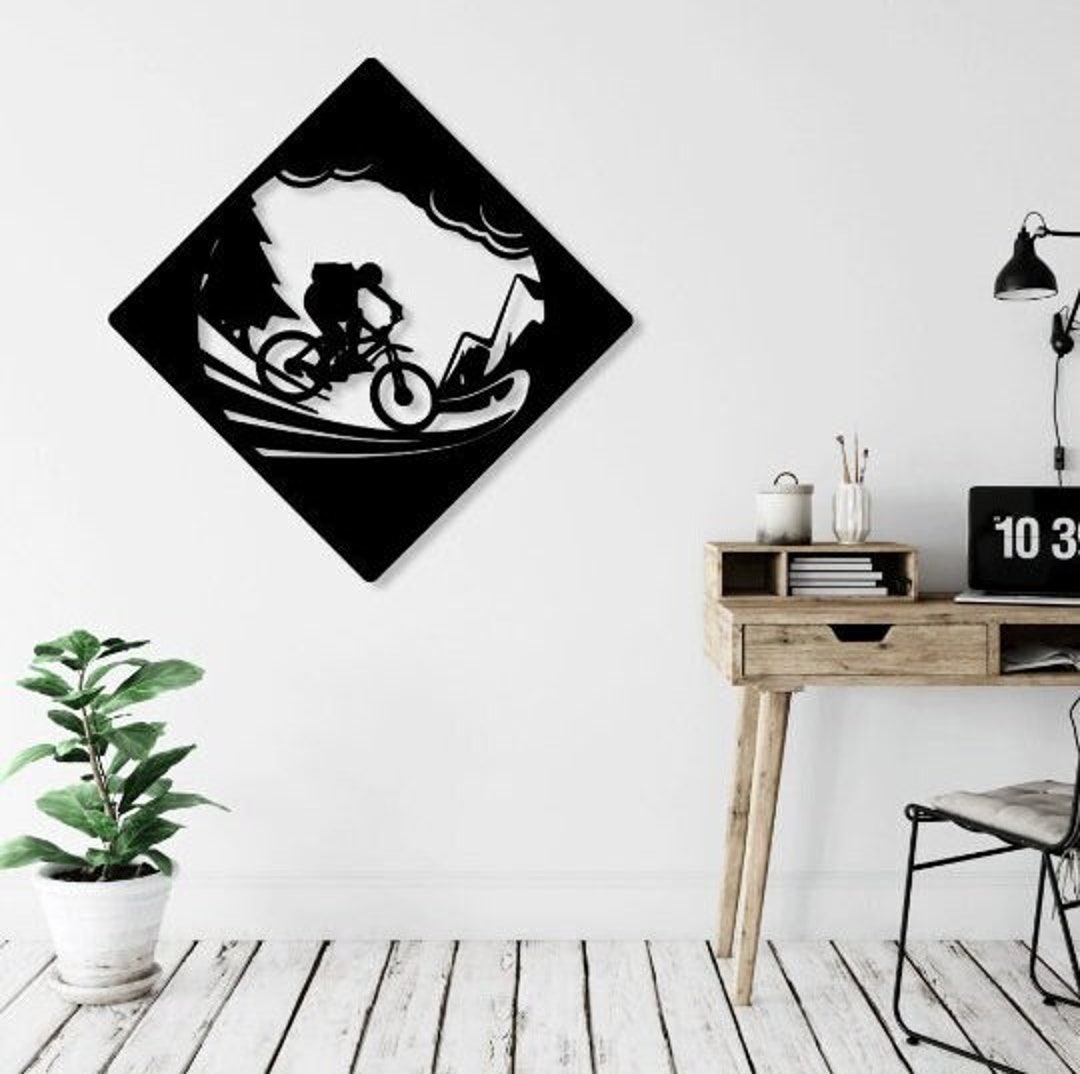 Bike Bicycle Laser Cut Svg Dxf Files Wall Sticker Engraving - Etsy