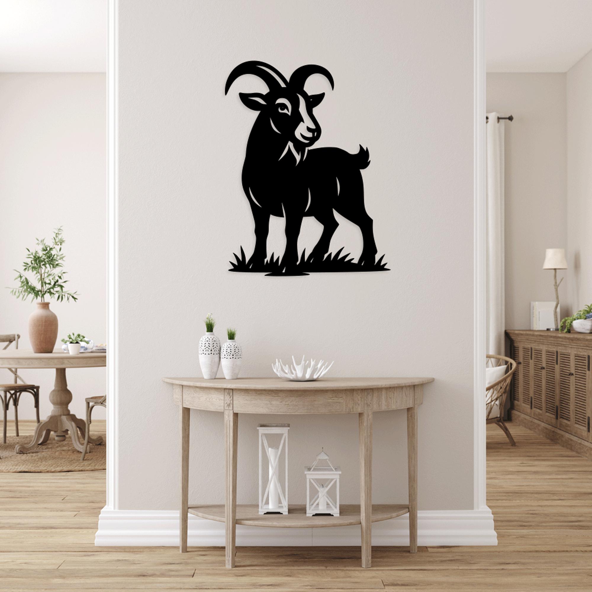 Mountain Goat Laser Cut Svg Dxf Files Wall Sticker Engraving Decal ...