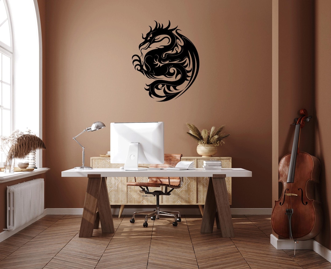 Dragon Silhouette Laser Cut Svg Dxf Glowforge Files Wall Sticker ...