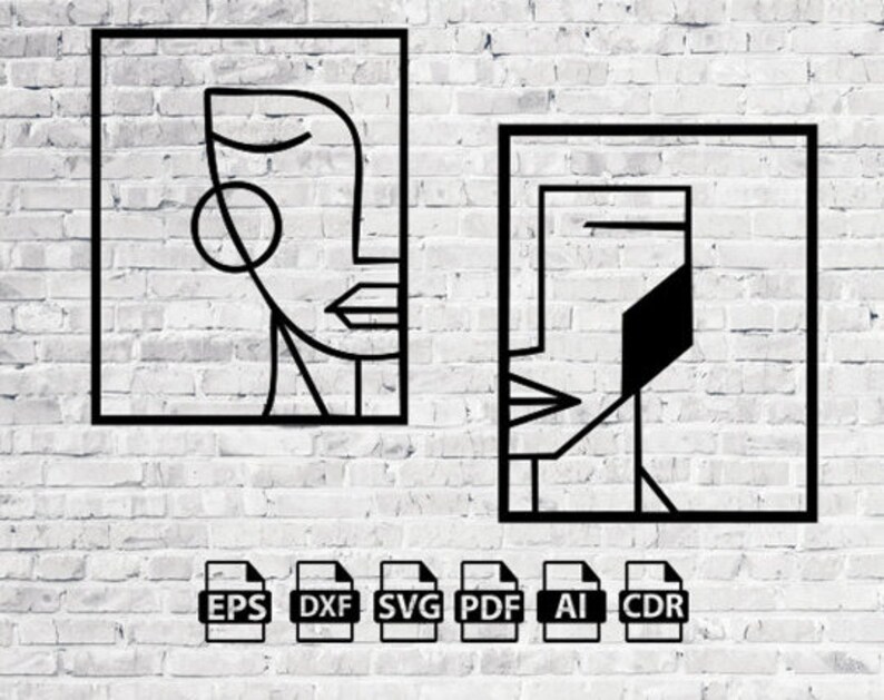 Geometric Face Laser Cut Svg Dxf Files Wall Sticker Decal - Etsy