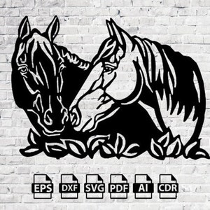 Horse, Horses Laser Cut Svg Dxf Files Wall Sticker Engraving Decal ...