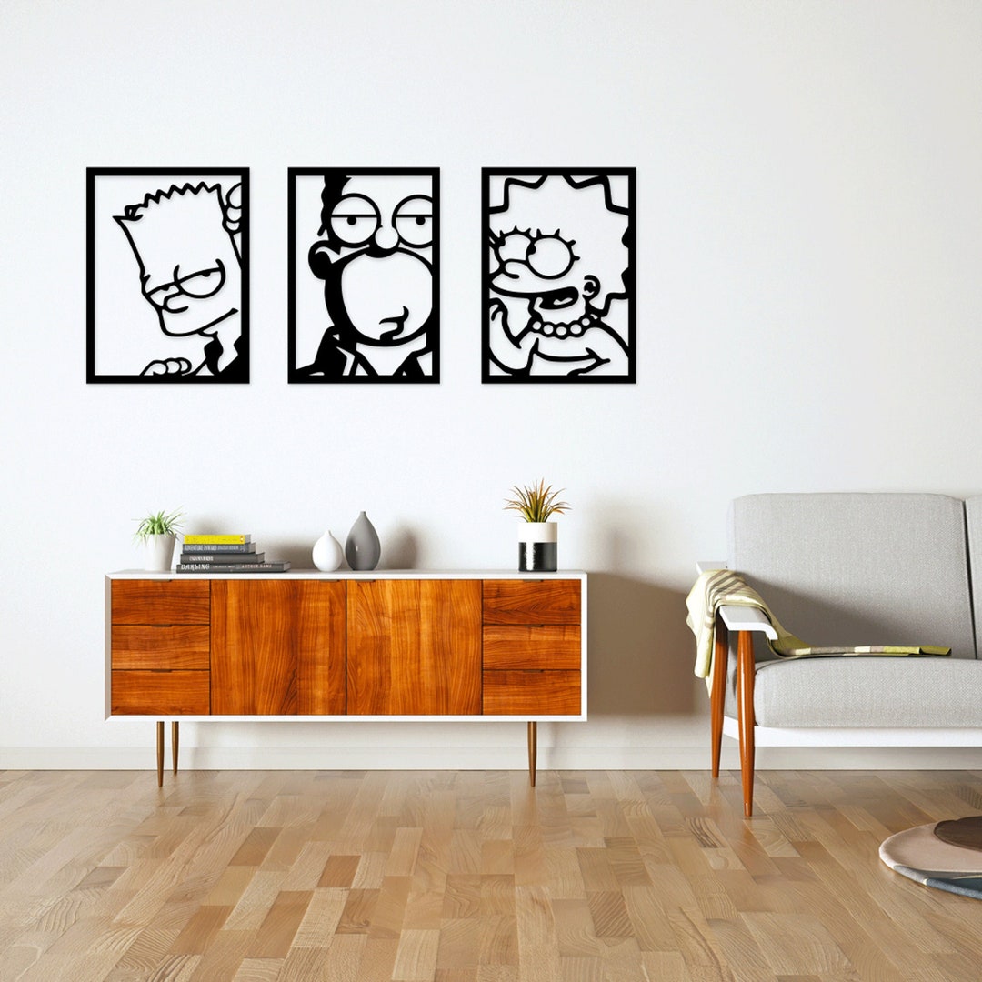 Simpsons Homer Bart Lisa Laser Cut Svg Dxf Files Wall Sticker Decal ...