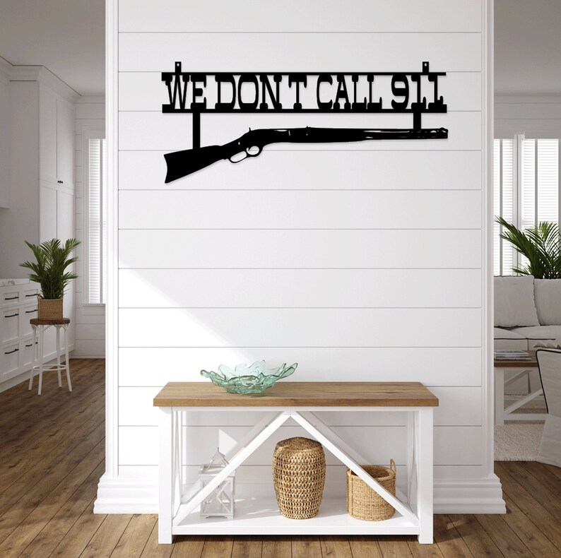 911 Rifle Gun Call Laser Cut Svg Dxf Files Wall Sticker Engraving Decal ...