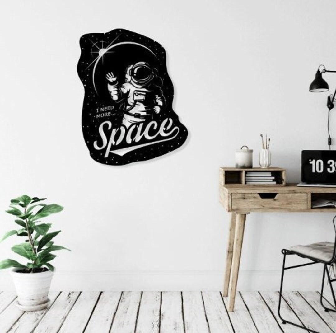 Space Astronaut Planet Laser Cut Svg Dxf Files Wall Sticker Engraving ...