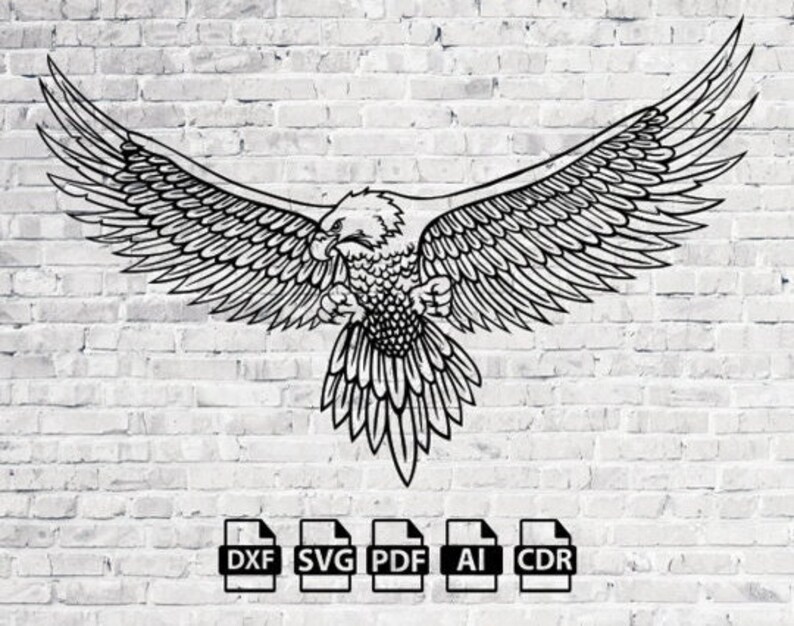 Eagle Animal Laser Cut Svg Dxf Files Wall Sticker Engraving - Etsy