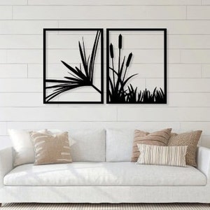 Reeds Stream Laser Cut Dxf Glowforge Files Wall Sticker Engraving Decal ...