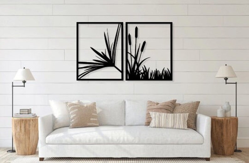 Reeds Stream Laser Cut Dxf Glowforge Files Wall Sticker Engraving Decal ...