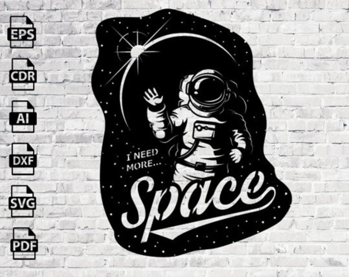 Space Astronaut Planet Laser Cut Svg Dxf Files Wall Sticker - Etsy