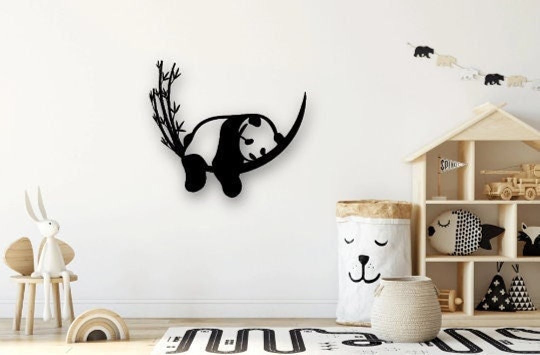 Panda Bear Animal Laser Cut Svg Dxf Glowforge Files Wall Sticker ...