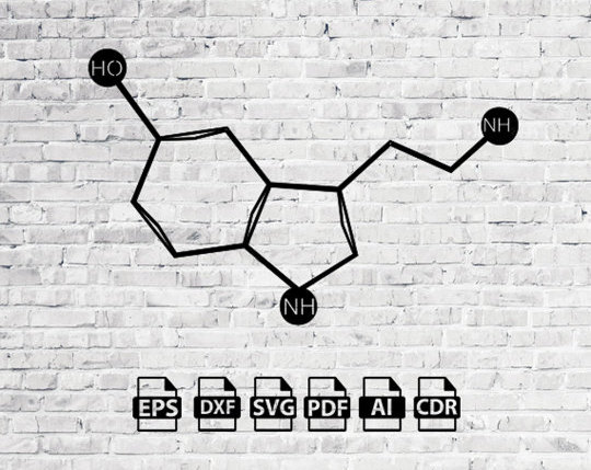 Seratonin Chemistry Symbols Laser Cut Svg Dxf Files Wall - Etsy