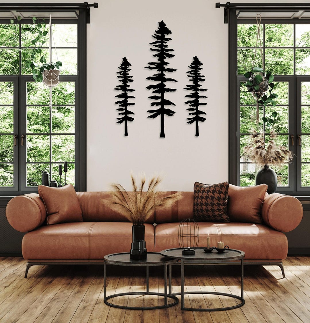 Windswept Pine Tree Laser Cut Svg Dxf Files Wall Sticker Engraving ...