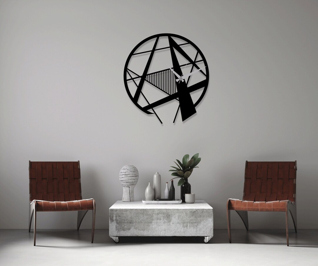 Abstract Modern Wall Clock Watch Laser Cut SVG DXF Files Wall Art ...