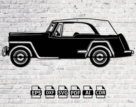Willys Overland Jeepster Classic Vintage Car Laser Cut Svg Dxf Pdf ...