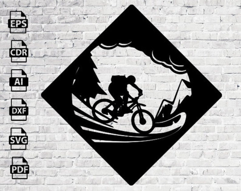Bike Bicycle Laser Cut Svg Dxf Files Wall Sticker Engraving - Etsy