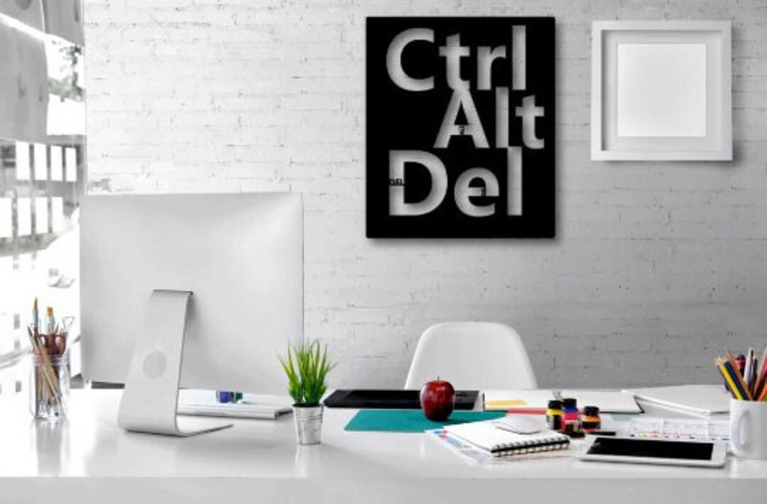 Ctrl Alt Del Computer Software Svg Dxf Laser Cut Files Wall Sticker ...