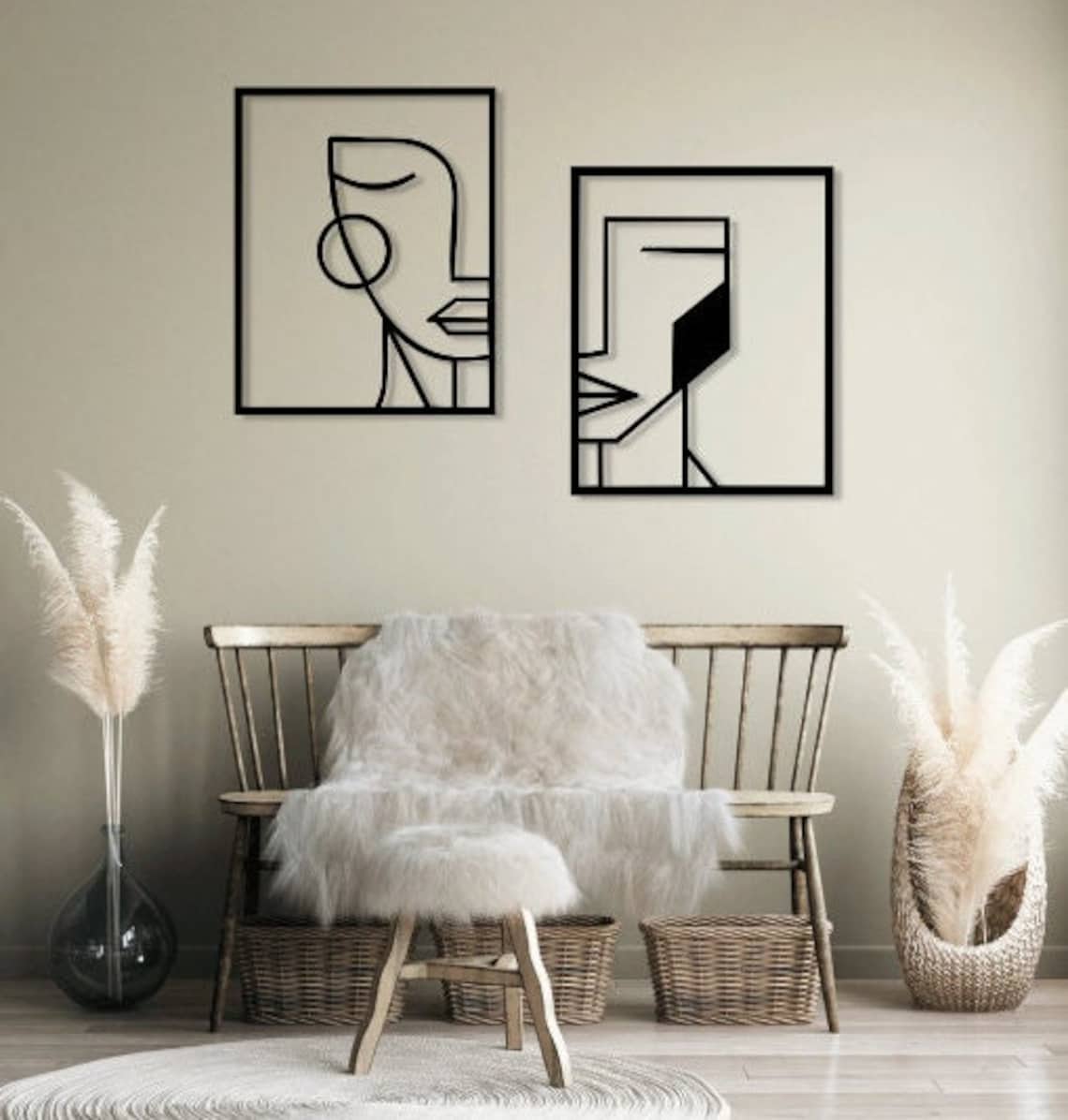 Geometric Face Laser Cut Svg Dxf Files Wall Sticker Decal - Etsy