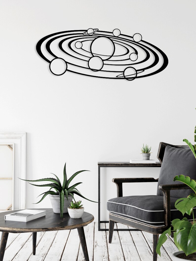 Planets Solar System Space Laser Cut Svg Dxf Pdf Files Wall Sticker ...