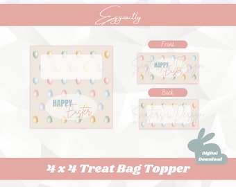 Easter Treat Bag Topper Printable, 4"& 4" Party Favor Tag, Easter Gift ...