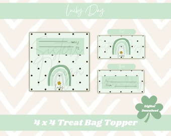 Easter Treat Bag Topper Printable, 4"& 4" Party Favor Tag, Easter Gift ...