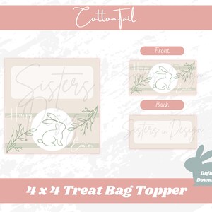 Easter Treat Bag Topper Printable, 4"& 4" Party Favor Tag, Easter Gift ...