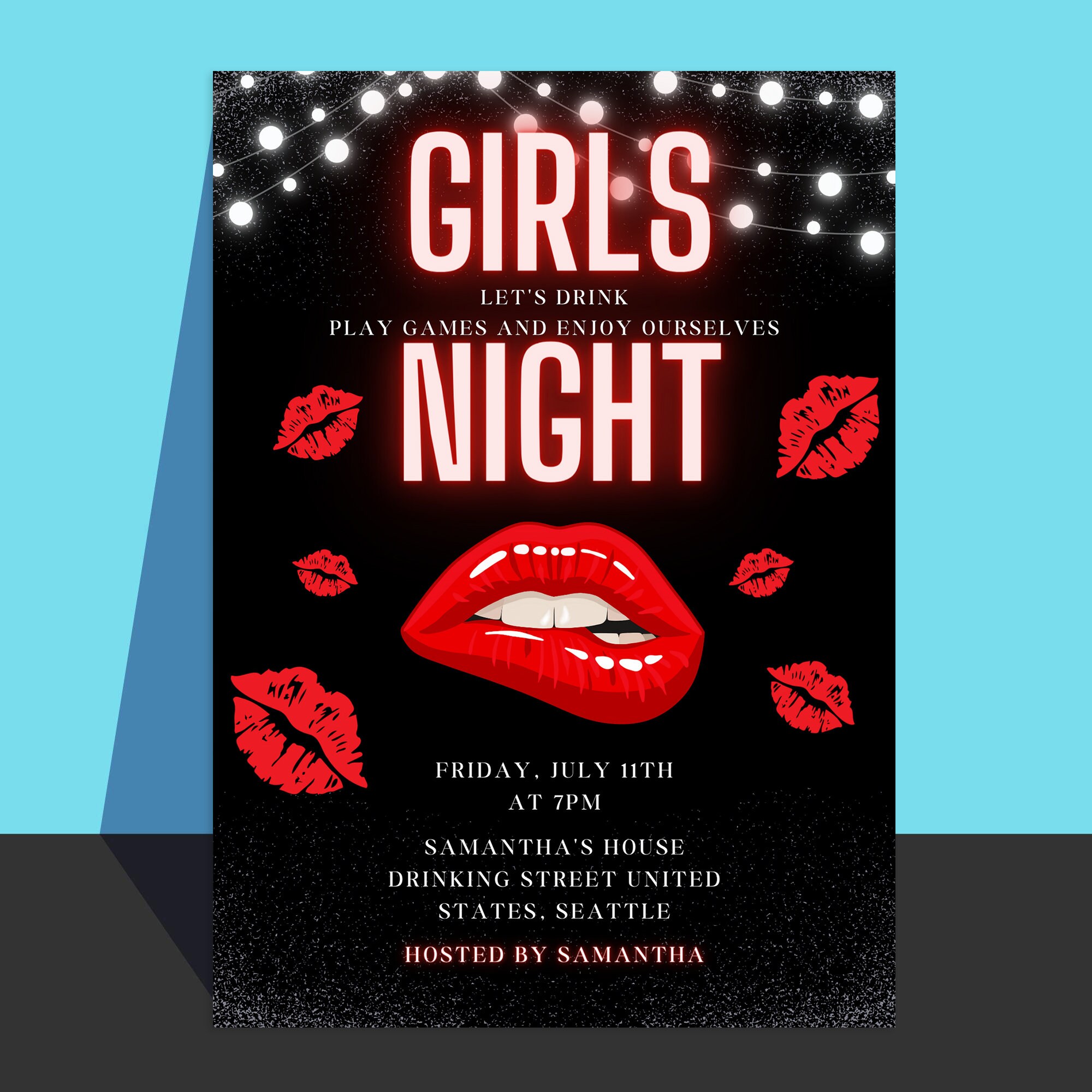 Girls Night Invitation Printable Digital Ladies Pamper Party - Etsy