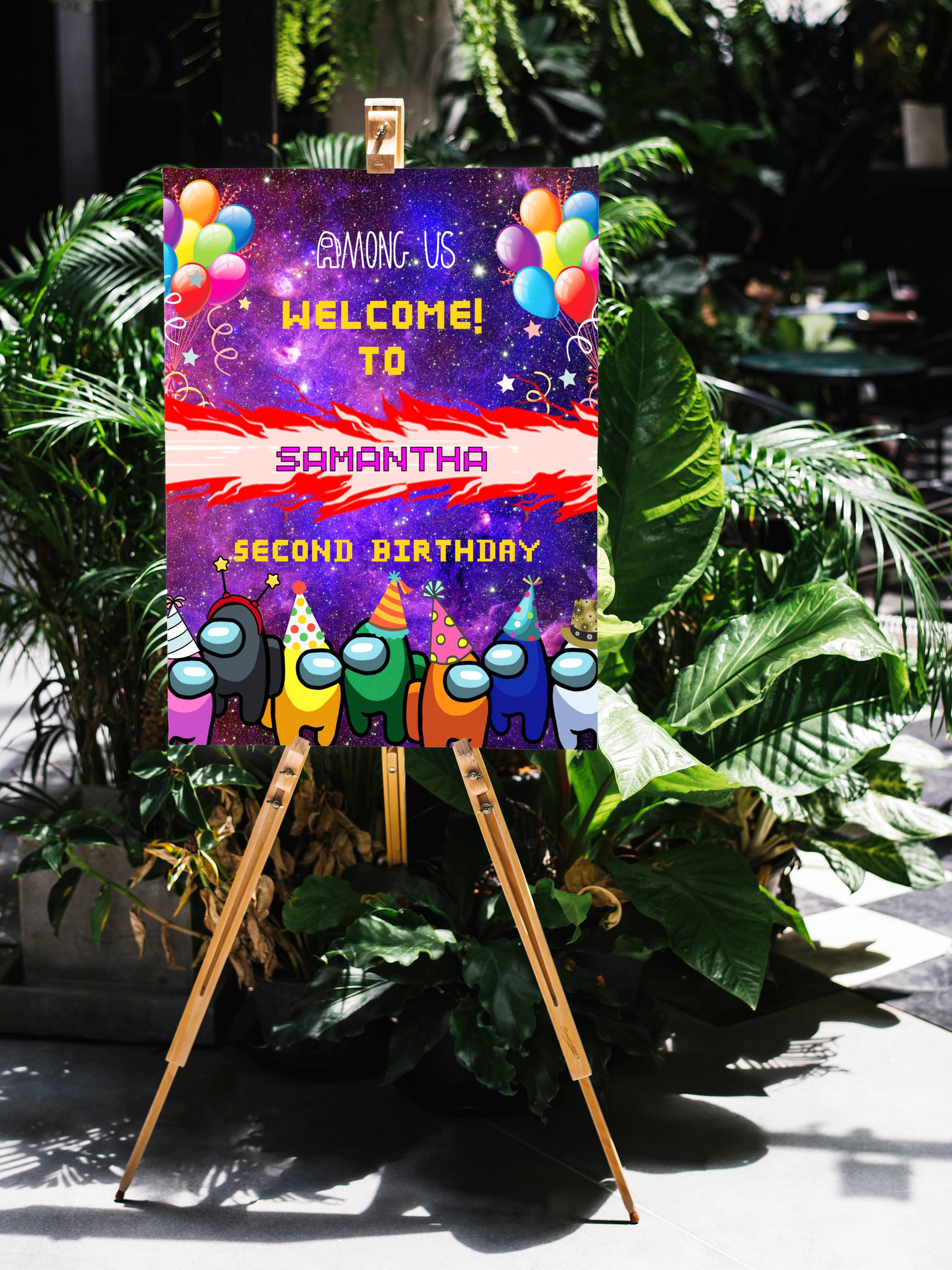 Among Us Party Sign, Among Us Party Decor, Among Us Welcome Sign ...