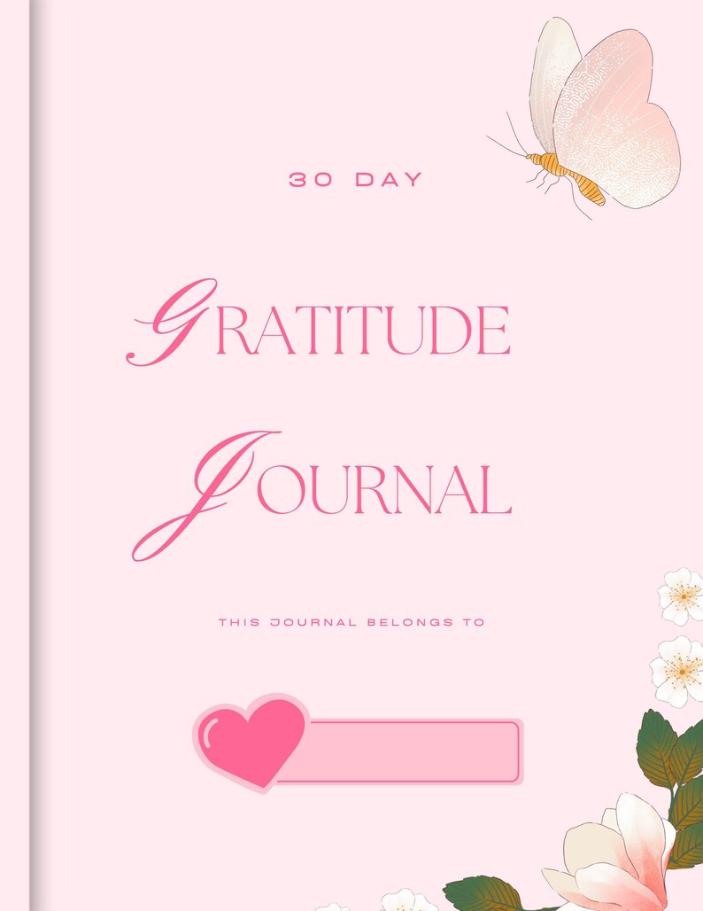 30 Day Gratitude Journal 30 Day Digital Gratitude Log 30 Days of ...