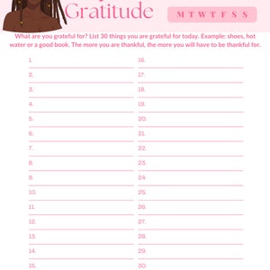 30 Day Gratitude Journal 30 Day Digital Gratitude Log 30 - Etsy