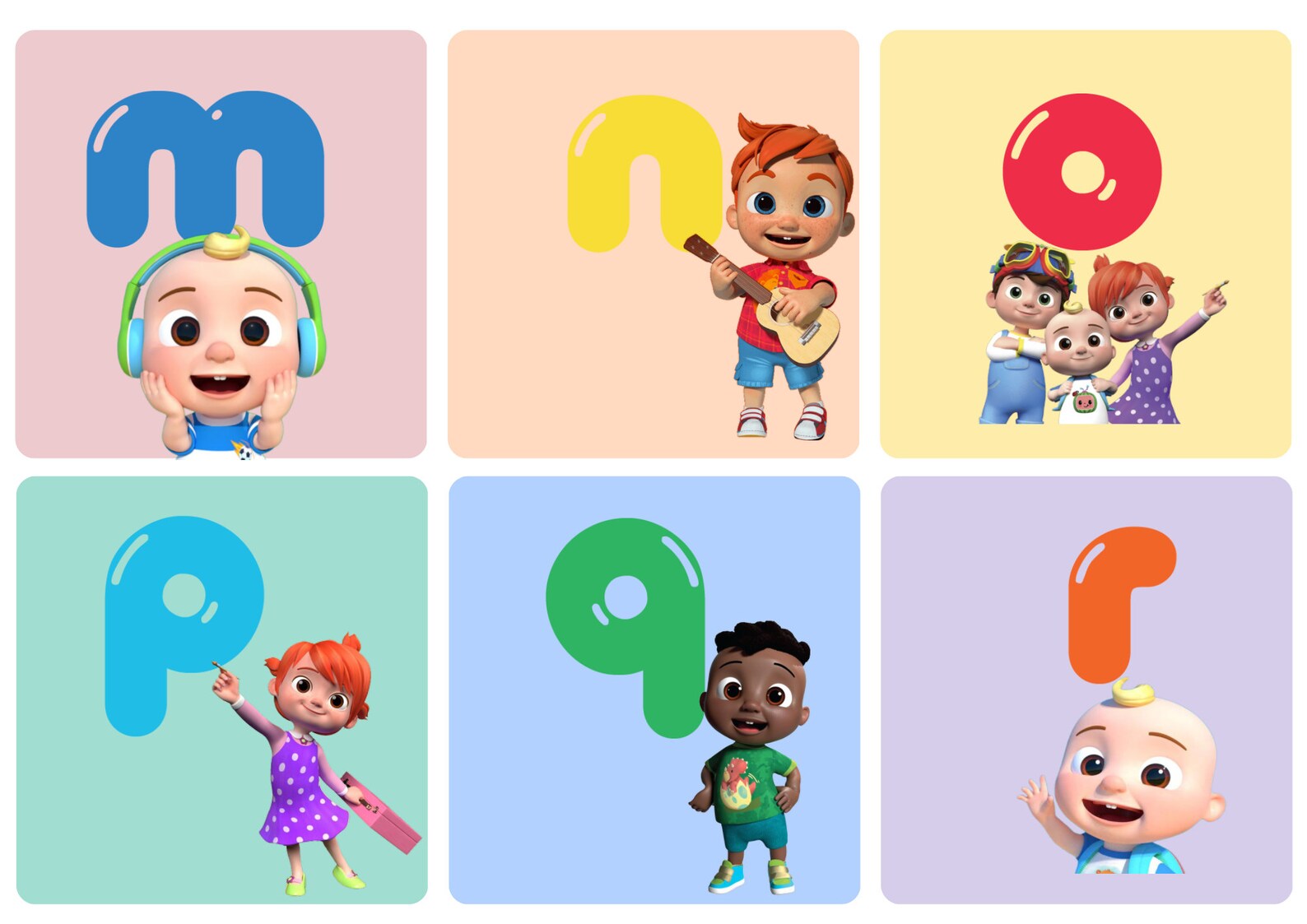 Printable Educational Abcs Flashcards Learn ABC Cocomelon - Etsy