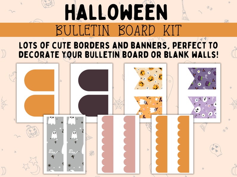 Halloween Bulletin Board Kit, Spooky Season, Boo Crew, Holiday ...