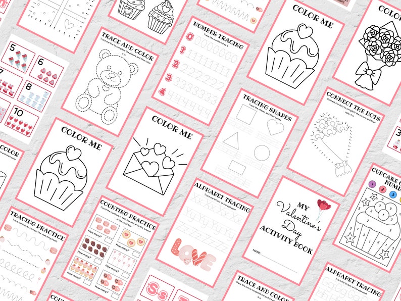36 Page Valentines Day Preschool Activity Book Bundle, Activity Pack ...