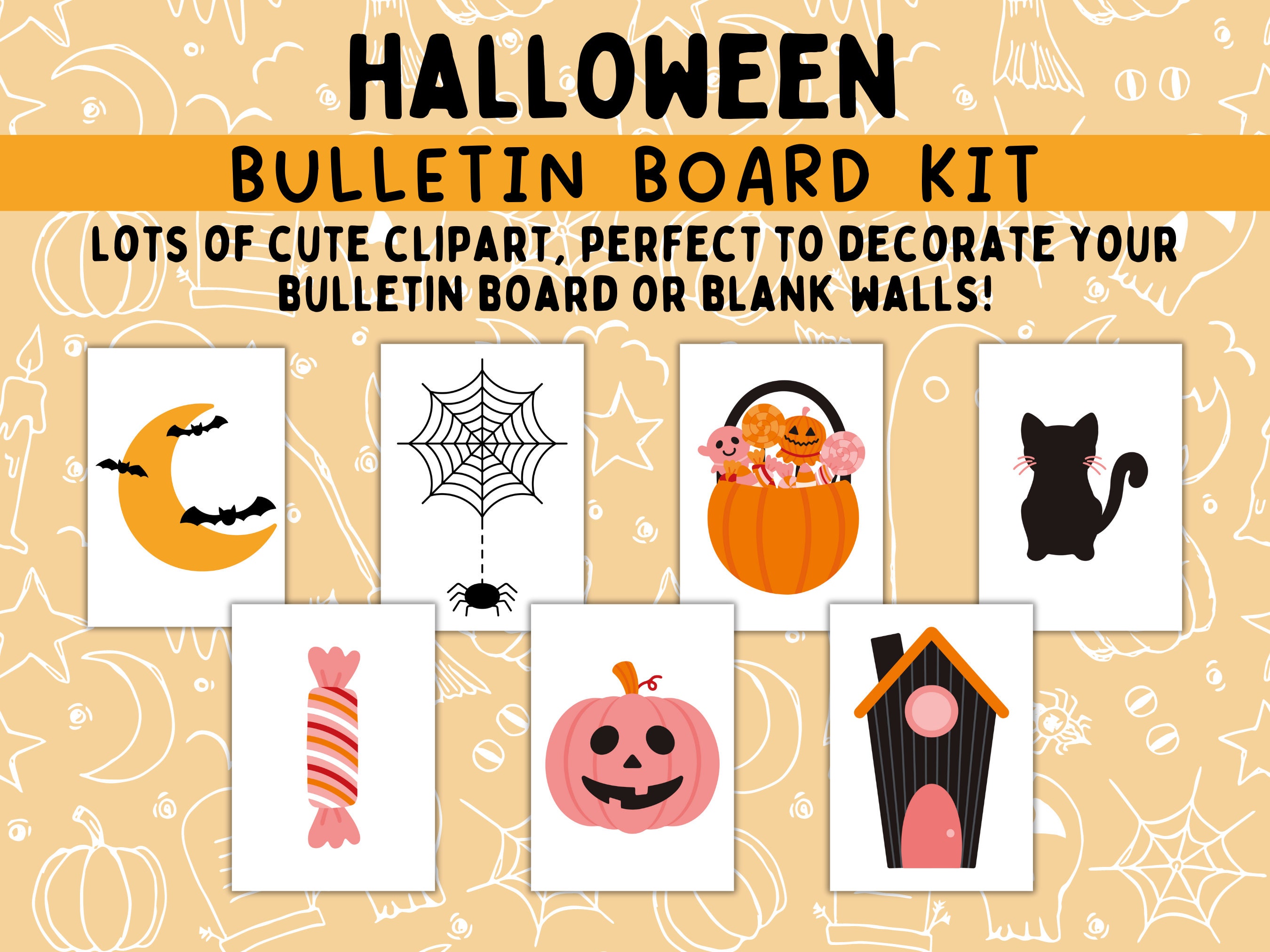 Halloween Boo Crew Bulletin Board Kit, Holiday Classroom Decor, Spooky ...