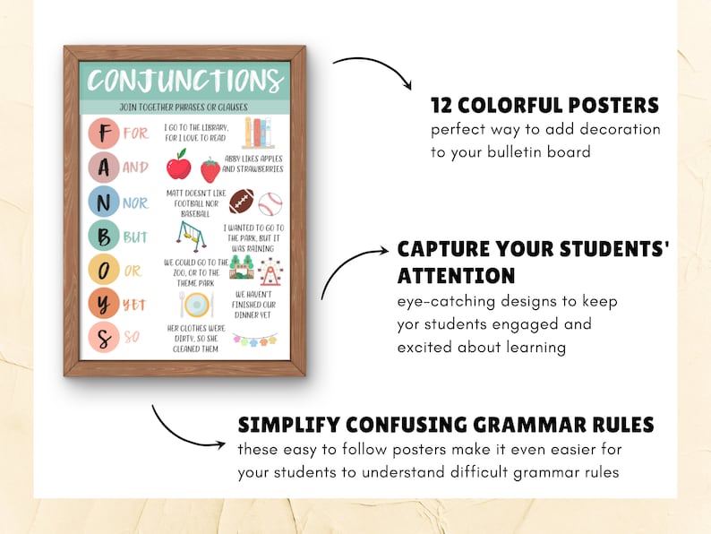 Boho English Posters Bundle | Bulletin Board | Parts of Speech | Pastel ...