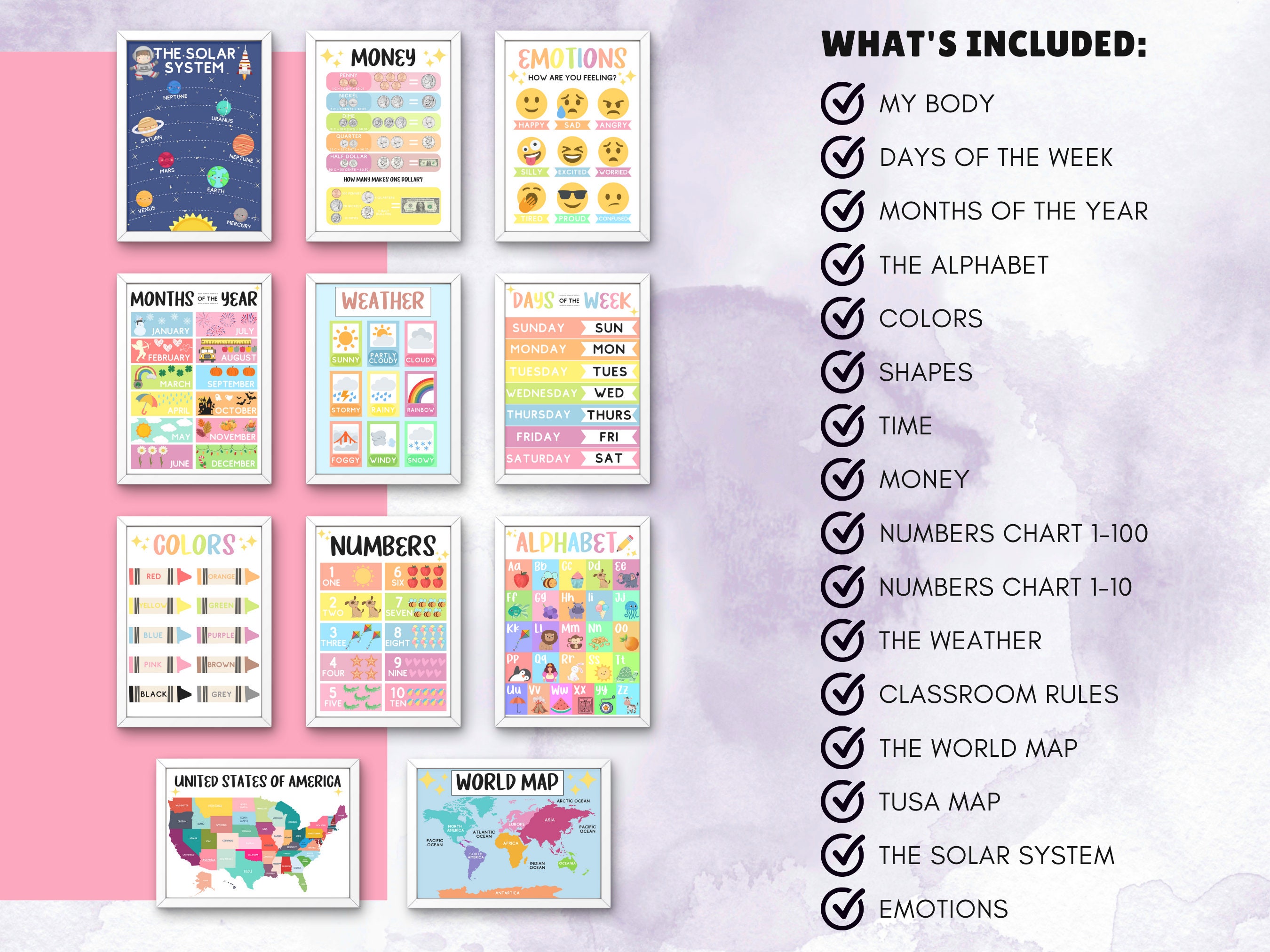 Pastel Educational Posters Bundle | Days of the Week | Homeschool ...