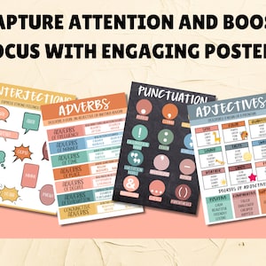 Boho English Posters Bundle | Bulletin Board | Parts of Speech | Pastel ...