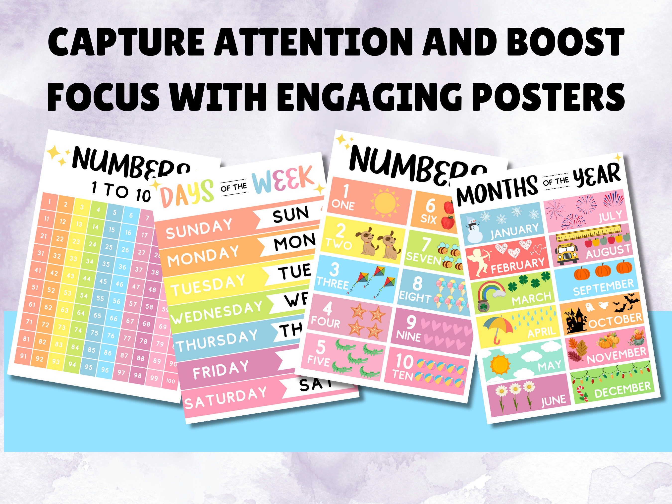 Pastel Educational Posters Bundle | Days of the Week | Homeschool ...