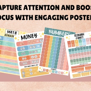 Boho Maths Classroom Posters Bundle | Bulletin Board | Educational Wall ...