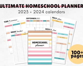 Neutral Homeschool Planner Bundle, Printable Homeschool Planner Pages ...