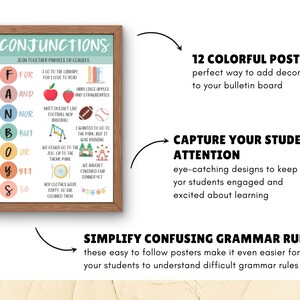 Boho English Posters Bundle Bulletin Board Parts of Speech Pastel Boho ...