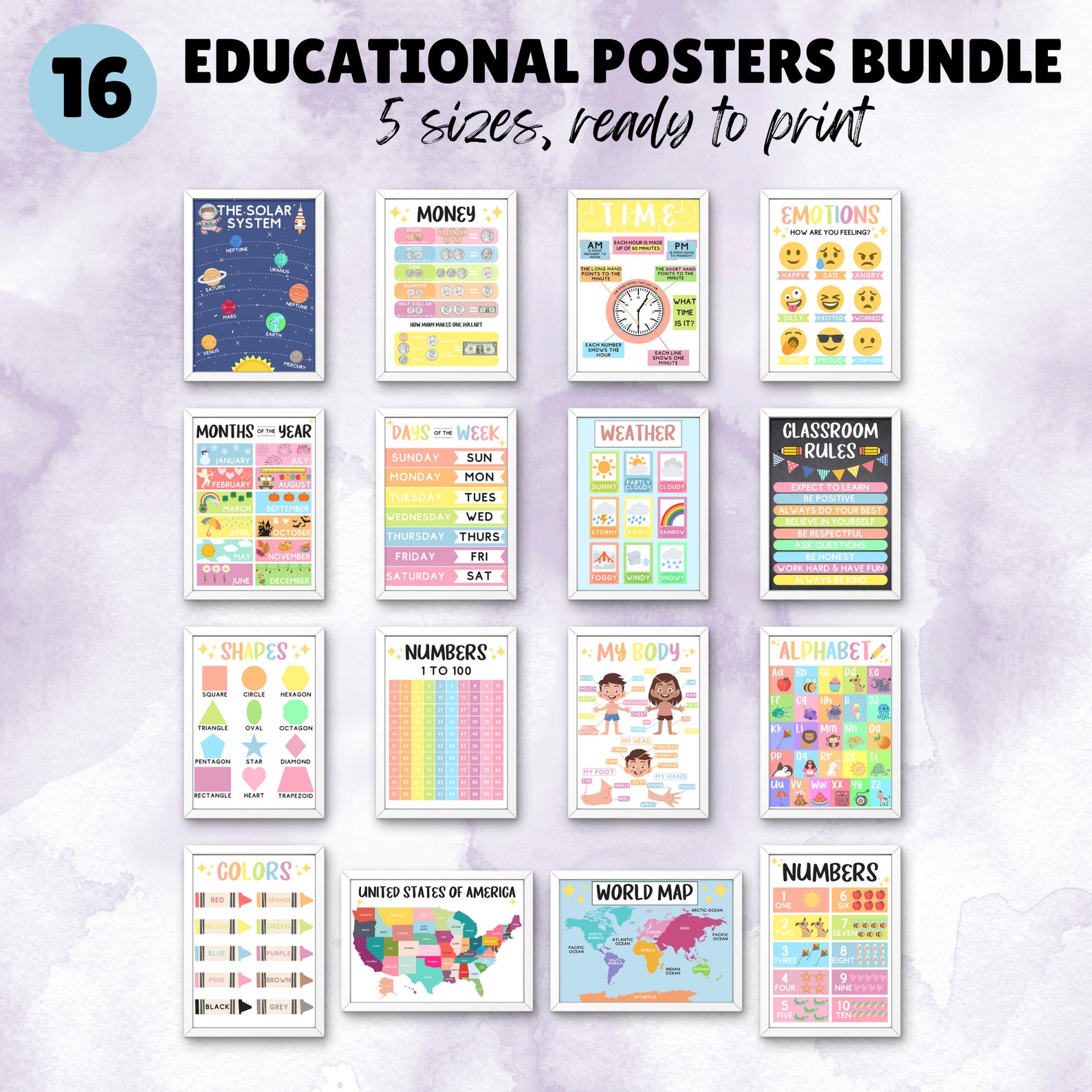 Pastel Educational Posters Bundle | Days of the Week | Homeschool ...