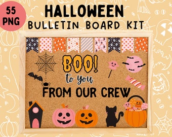 Halloween Bulletin Board Kit, Spooky Season, Boo Crew, Holiday ...