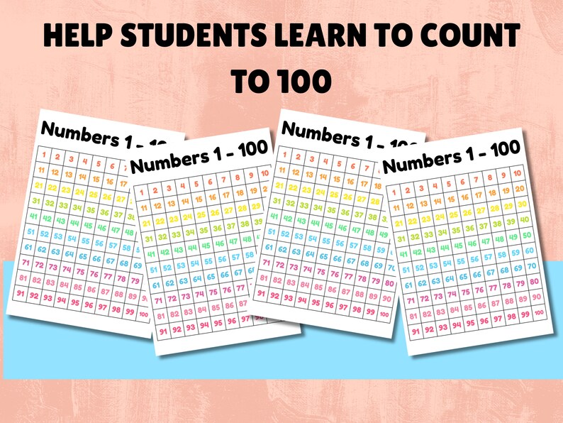 Numbers Chart 1 to 100 Count to 100 Maths Chart Maths Printable ...