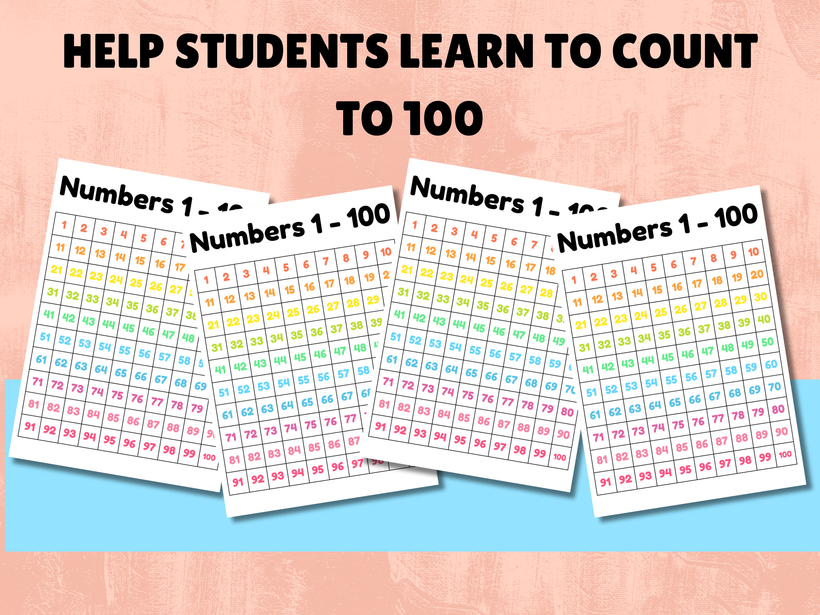 Numbers Chart 1 to 100 | Count to 100 | Maths Chart | Maths Printable ...